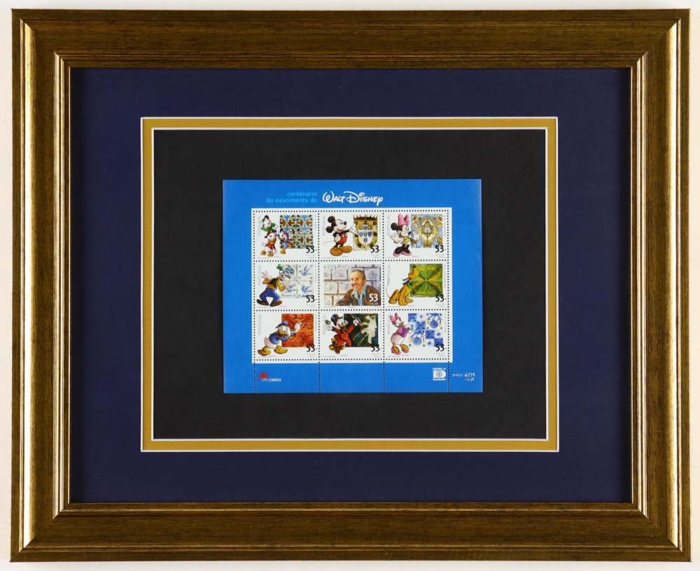 Walt Disney Custom Framed Uncut Stamp Sheet Display | Pristine Auction