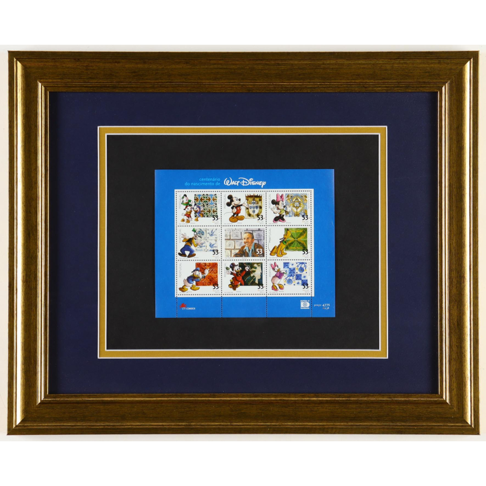 Walt Disney Custom Framed Uncut Stamp Sheet Display | Pristine Auction