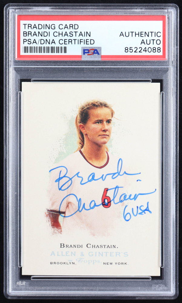 Brandi Chastain Signed 2006 Topps Allen and Ginter #304 Inscribed "6 ...