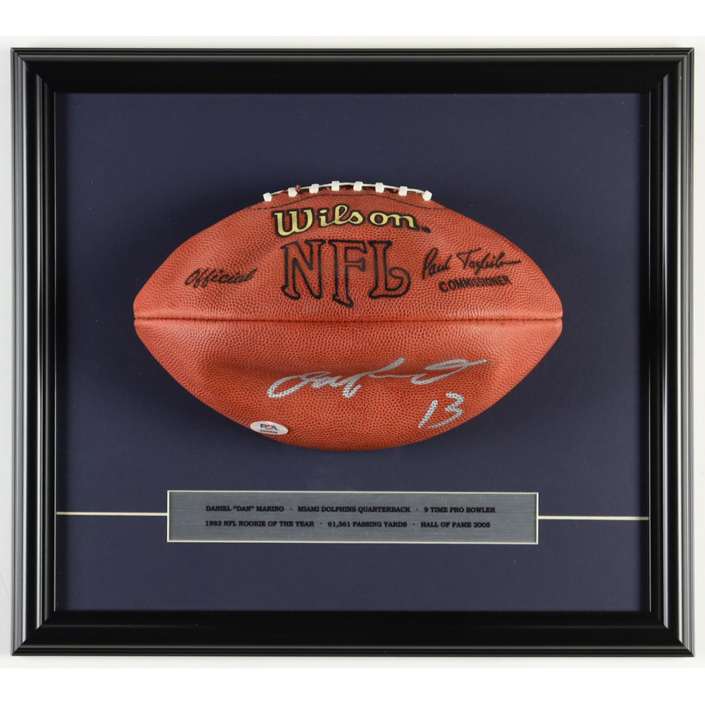 Dan Marino Signed Custom Framed NFL Football Display (pSA) | Pristine ...