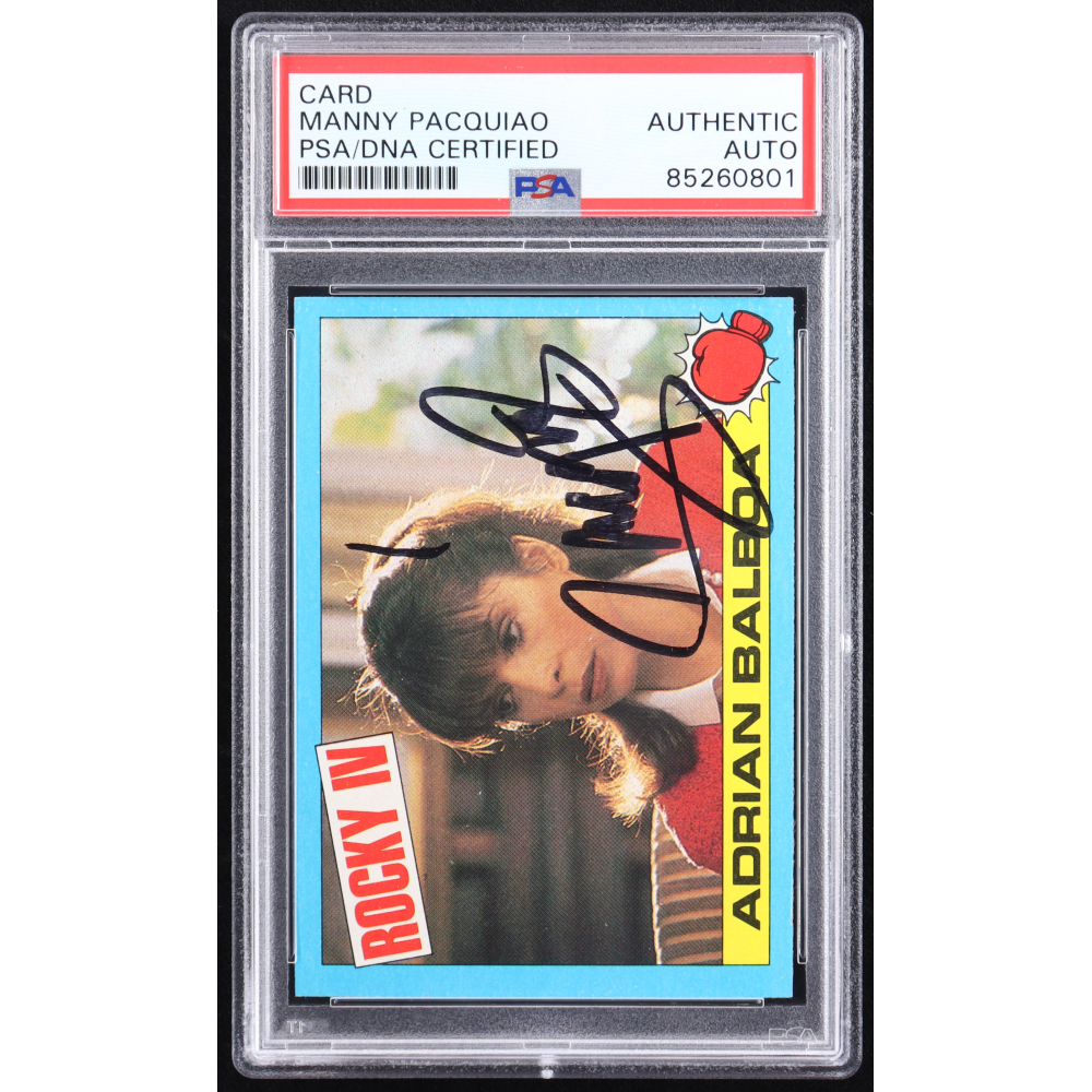 Manny Pacquiao Signed 1985 Topps Rocky IV #4 Adrian Balboa (PSA) | Pristine Auction
