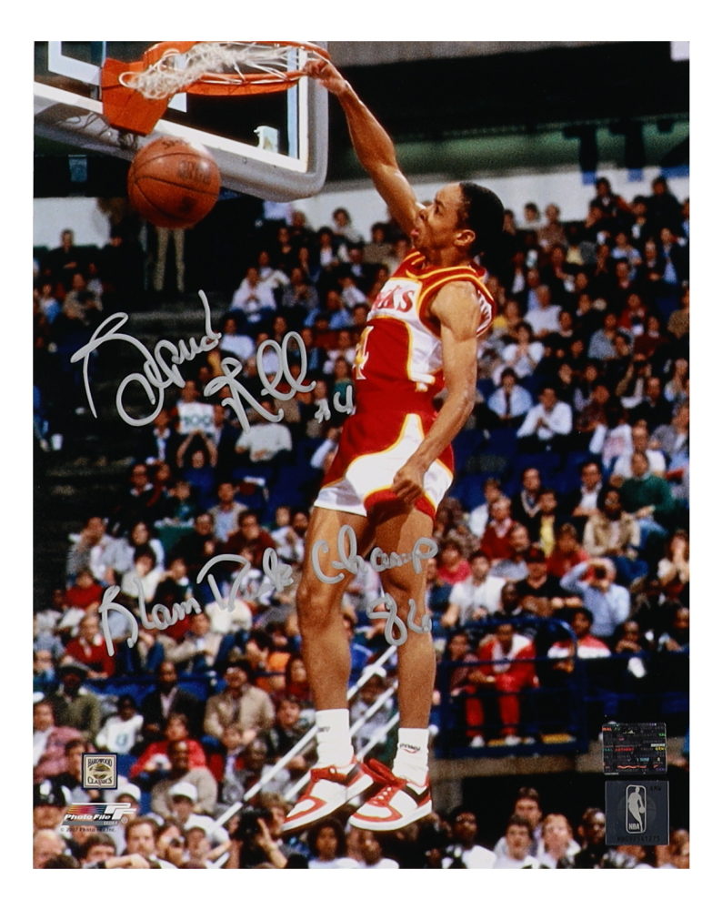 Spud Webb Signed Hawks 8x10 Photo Inscribed "Slam Dunk Champ 86" (Webb ...