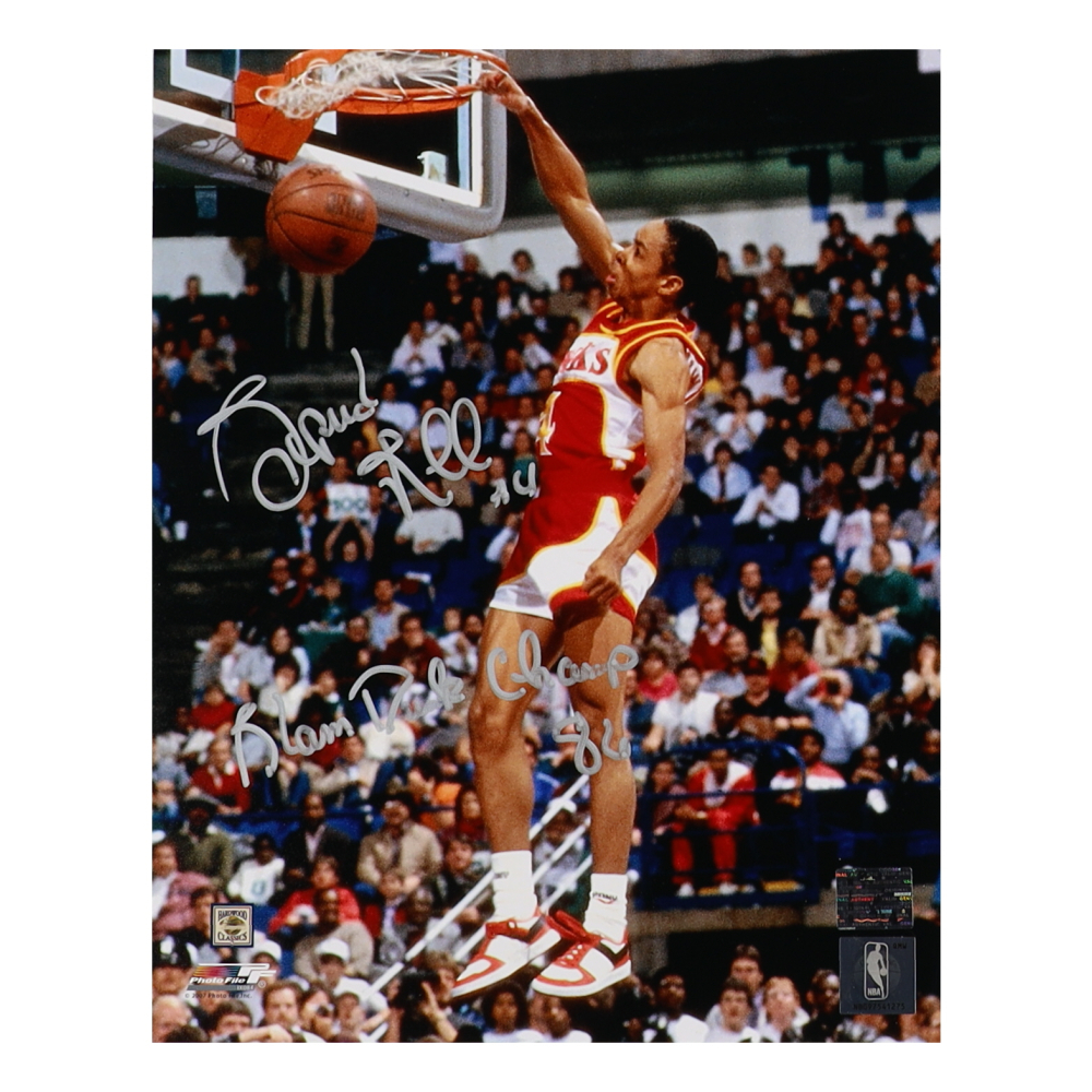 Spud Webb Signed Hawks 8x10 Photo Inscribed "Slam Dunk Champ 86" (Webb ...