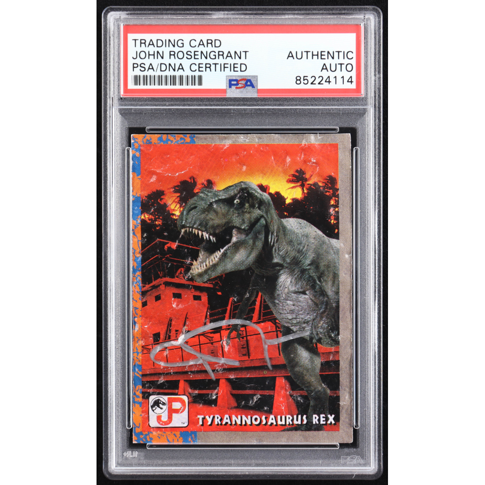 John Rosengrant Signed 1993 Topps Jurassic Park #3 Tyrannosaurus Rex ...