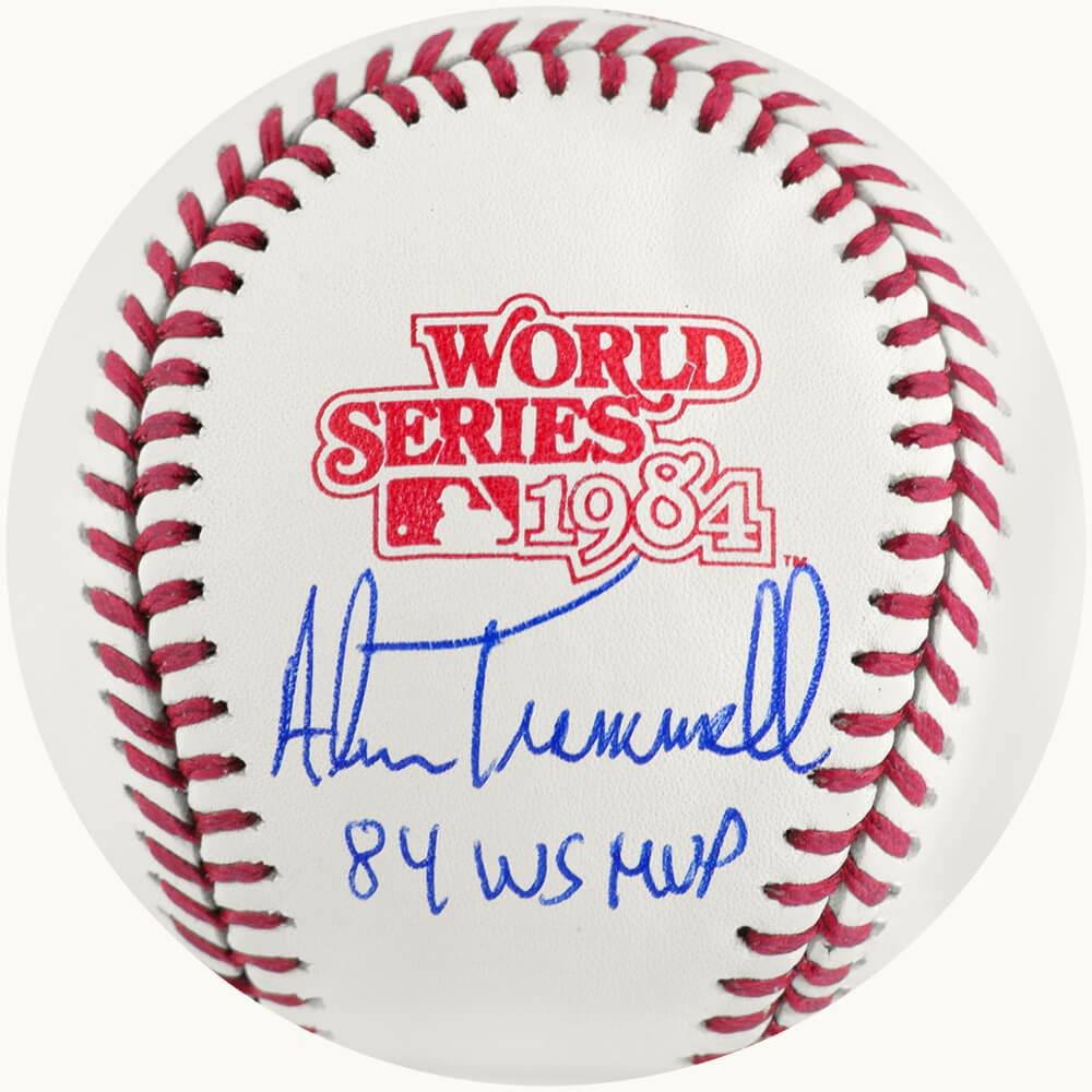 Alan Trammell Signed 1984 World Series Logo Baseball Inscribed "84 WS ...