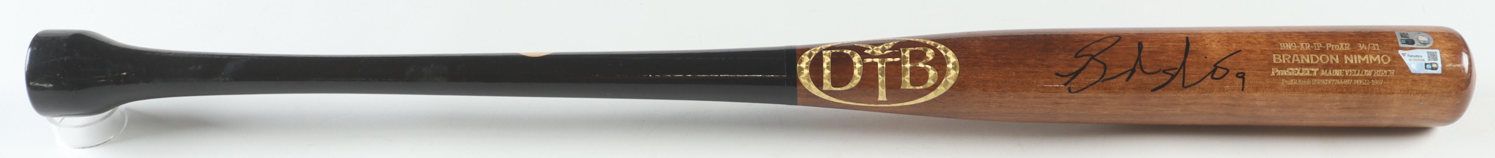 Brandon Nimmo Signed DTB Baseball Bat (Fanatics & MLB) | Pristine Auction
