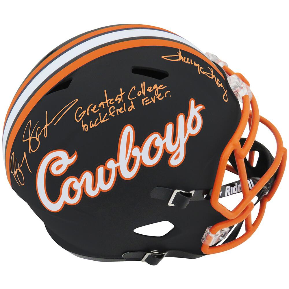 Barry Sanders & Thurman Thomas Signed Oklahoma State Cowboys Full-Size ...