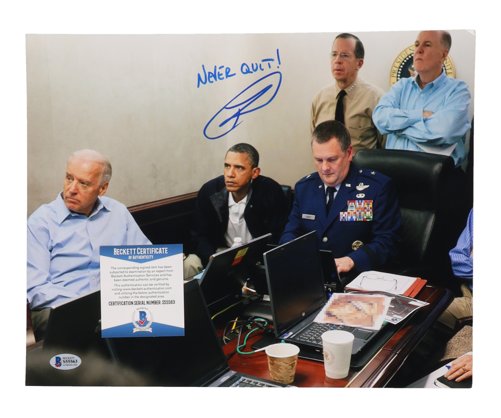 Robert J. O'Neill Signed 11x14 Photo Inscribed "Never Quit!" (Beckett ...