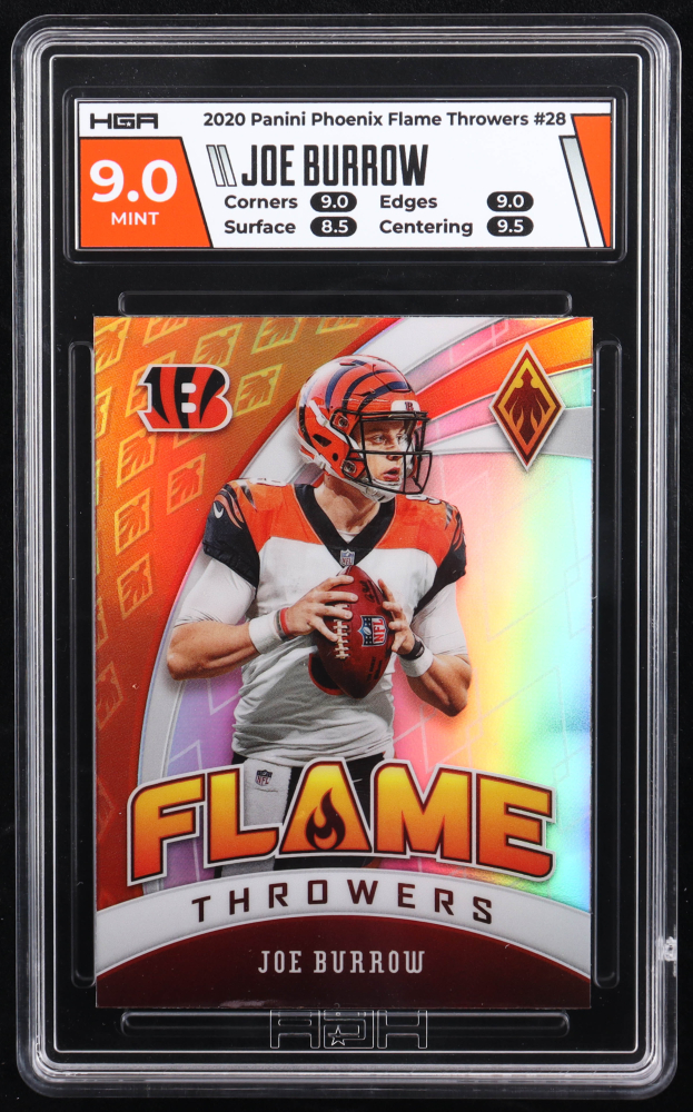 Joe Burrow 2020 Panini Phoenix Flame Throwers #28 RC (HGA 9) | Pristine ...