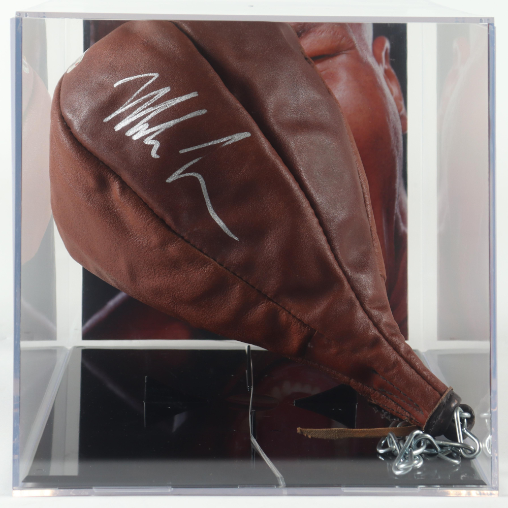 Mike Tyson Signed Everlast Speed Bag with Photo Display Case (Tyson ...