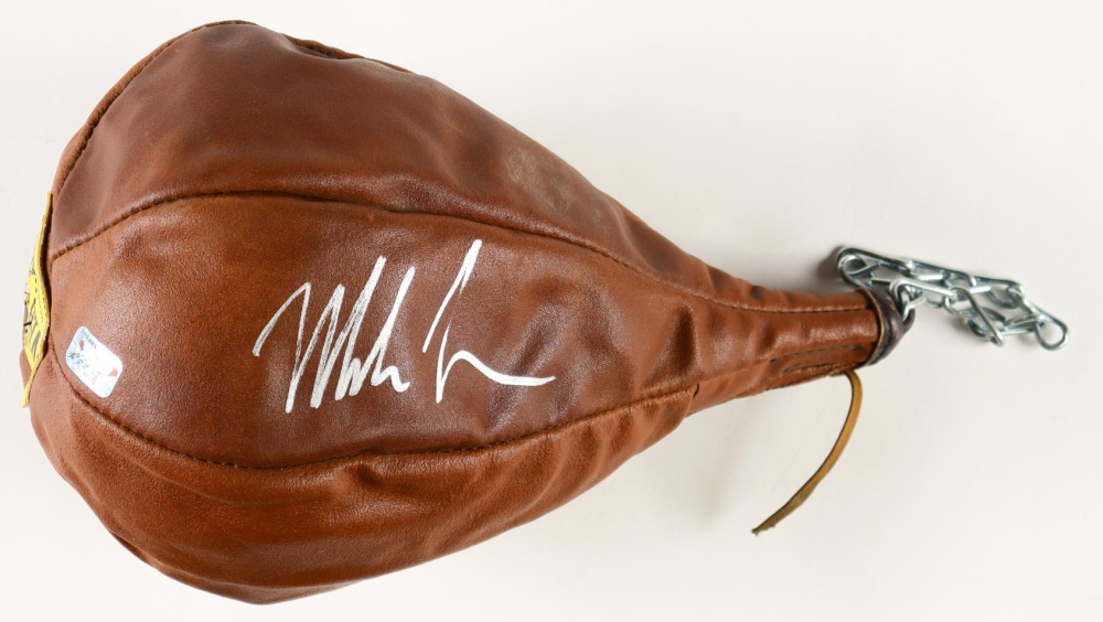 Mike Tyson Signed Everlast Speed Bag with Photo Display Case (Tyson ...
