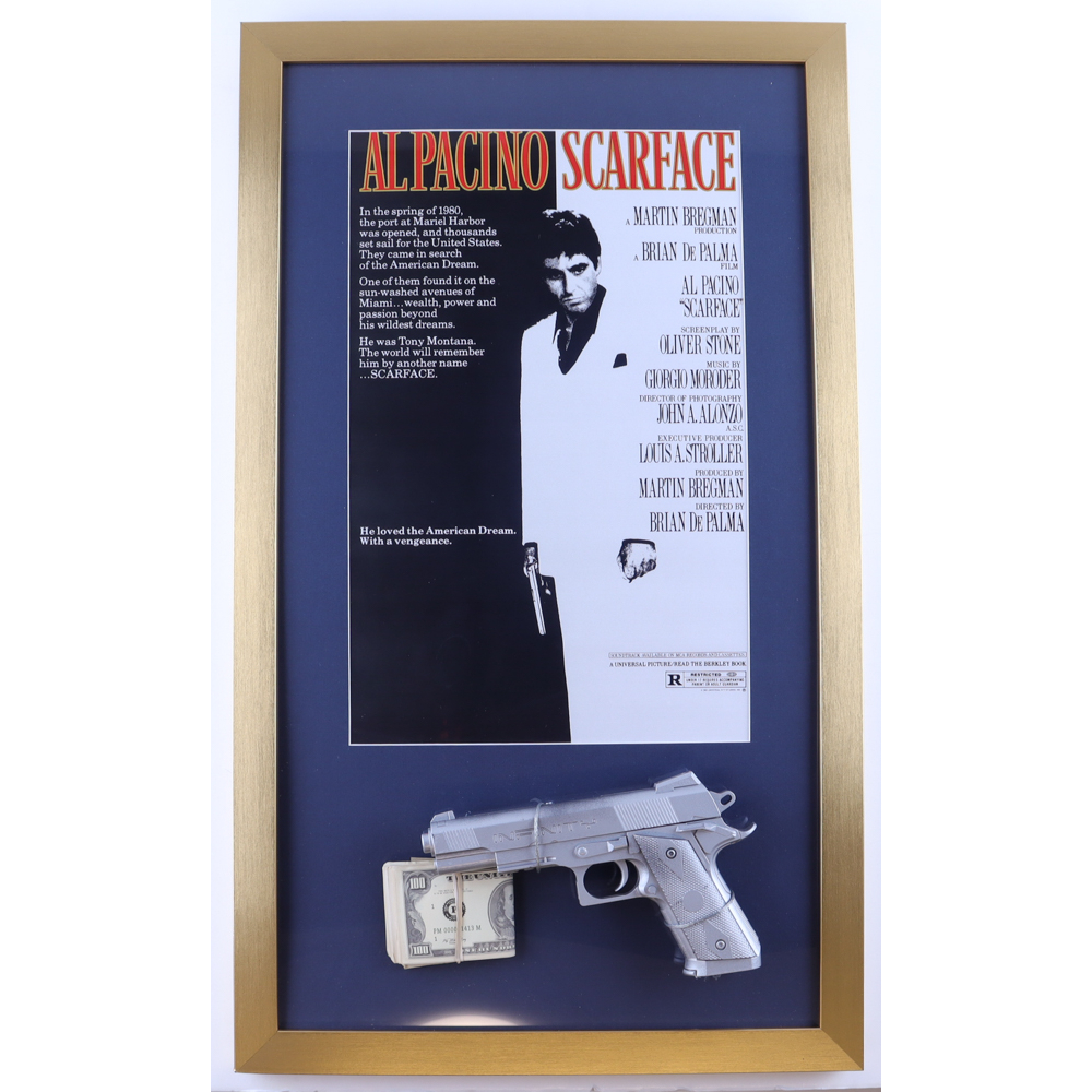 "Scarface" Custom Framed Movie Poster Display with Prop Replica Money ...