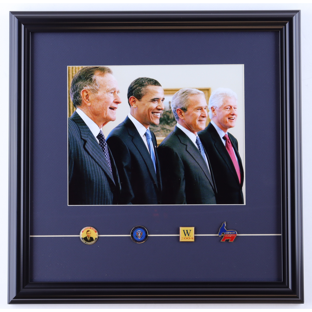 "Four Presidents in the Oval Office" Custom Framed Photo Display with ...