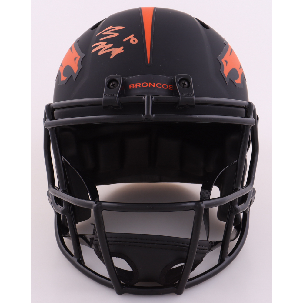 Bo Nix Signed Broncos Full-Size Eclipse Alternate Speed Helmet (Beckett ...