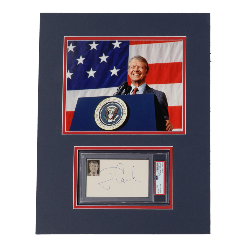 Jimmy Carter Signed Custom Matted Index Card (PSA) | Pristine Auction