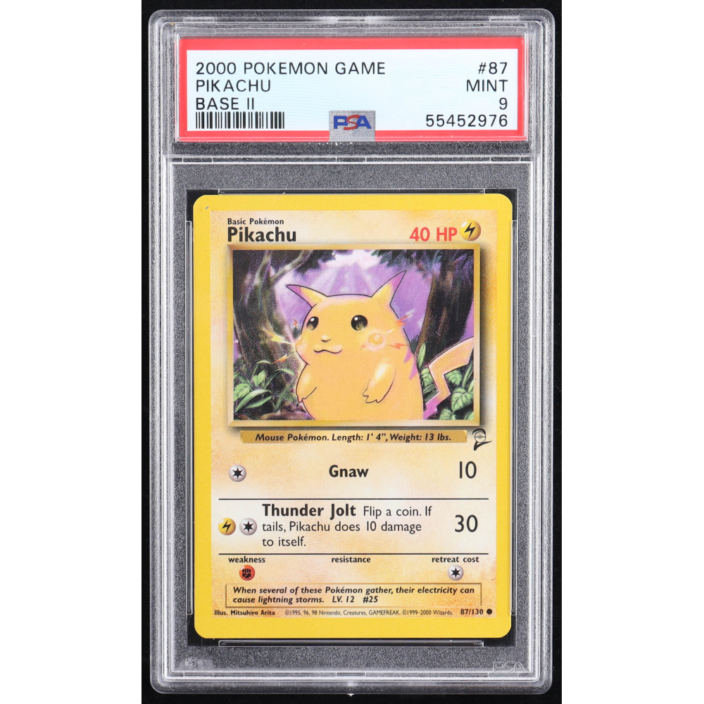 Pikachu 2000 Pokemon Base 2 Unlimited #87 (PSA 9) | Pristine Auction