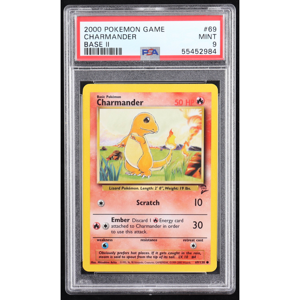 Charmander 2000 Pokemon Base 2 Unlimited #69 (PSA 9) | Pristine Auction