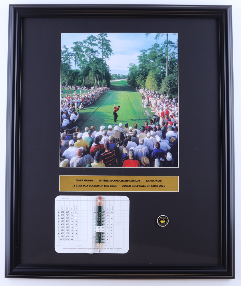 "Tiger Woods On The 18th" Custom Framed Photo Display With Masters ...