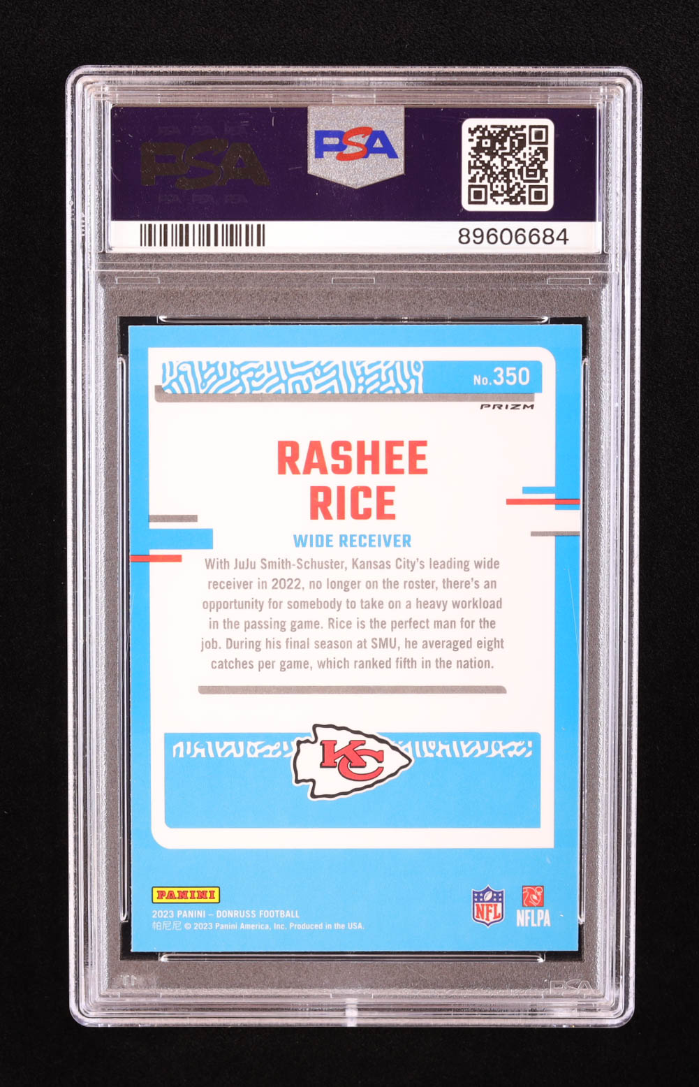 Rashee Rice 2023 Donruss Optic Rated Rookies Preview Pink #350 RC (PSA ...