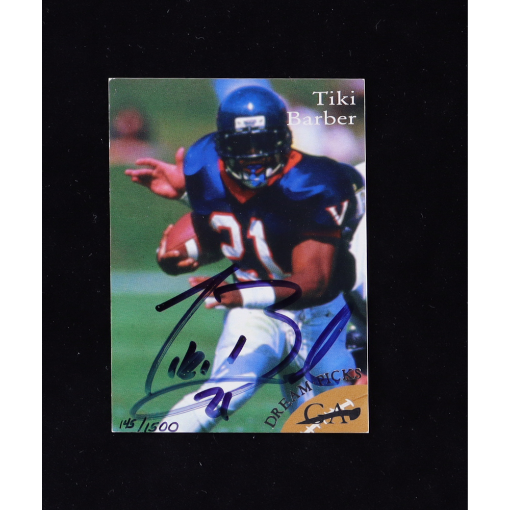 Tiki Barber Signed 1997 Genuine Article #M39 RC (JSA) | Pristine Auction