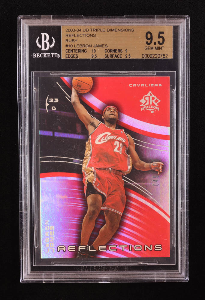 LeBron James 2003-04 Upper Deck Triple Dimensions Reflections Ruby #10 ...