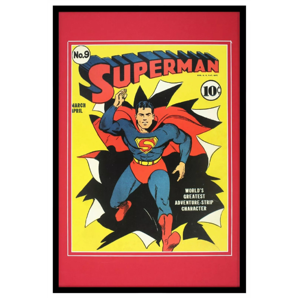 Superman #9 DC Comics Custom Framed Repro Cover Display | Pristine Auction