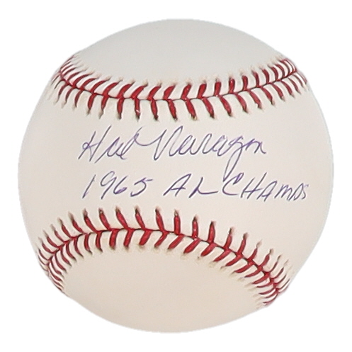 Hal Naragon Signed OML Baseball Inscribed "1965 AL Champs" (JSA ...