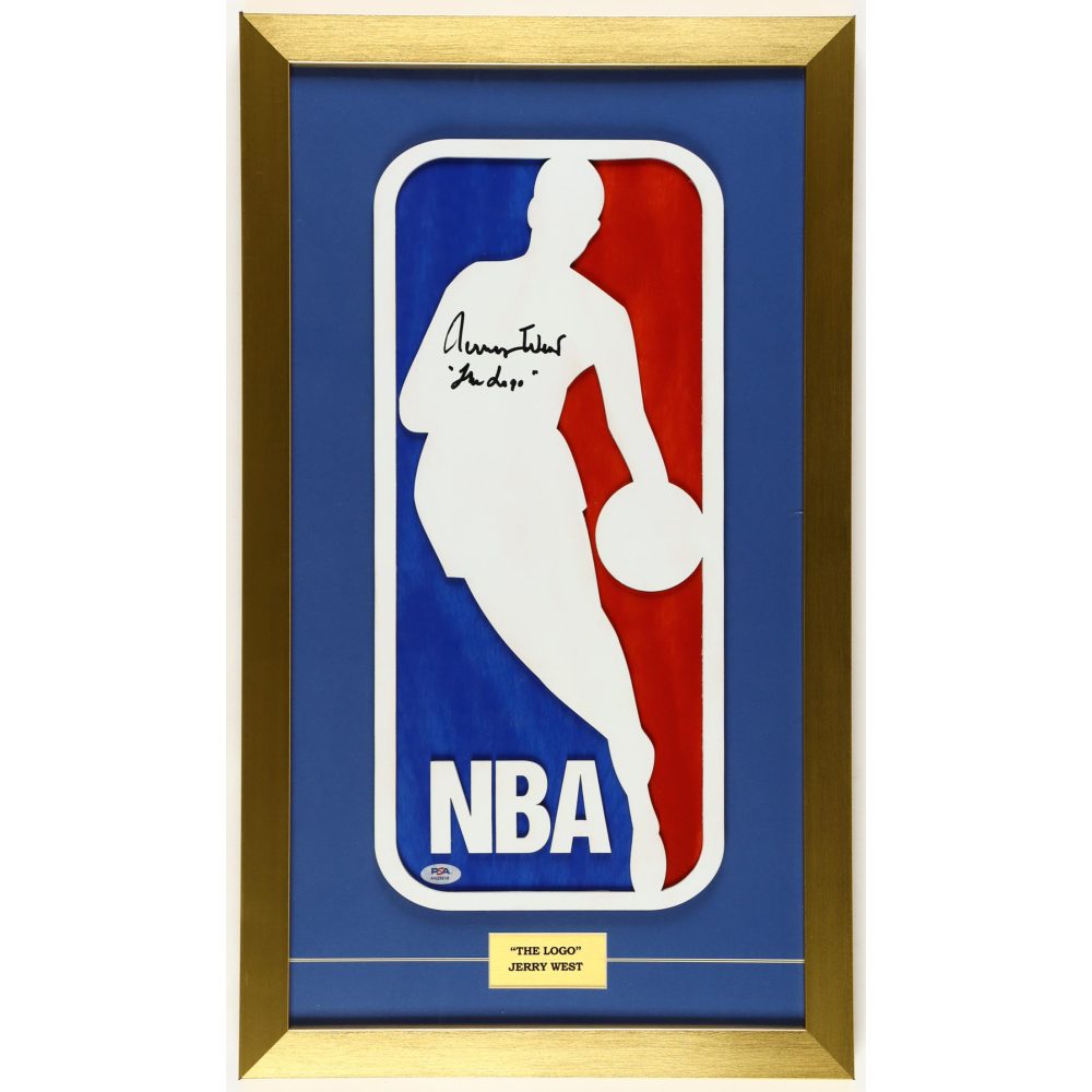 Jerry West Signed NBA Logo Custom Framed Wood Sign Display Inscribed ...
