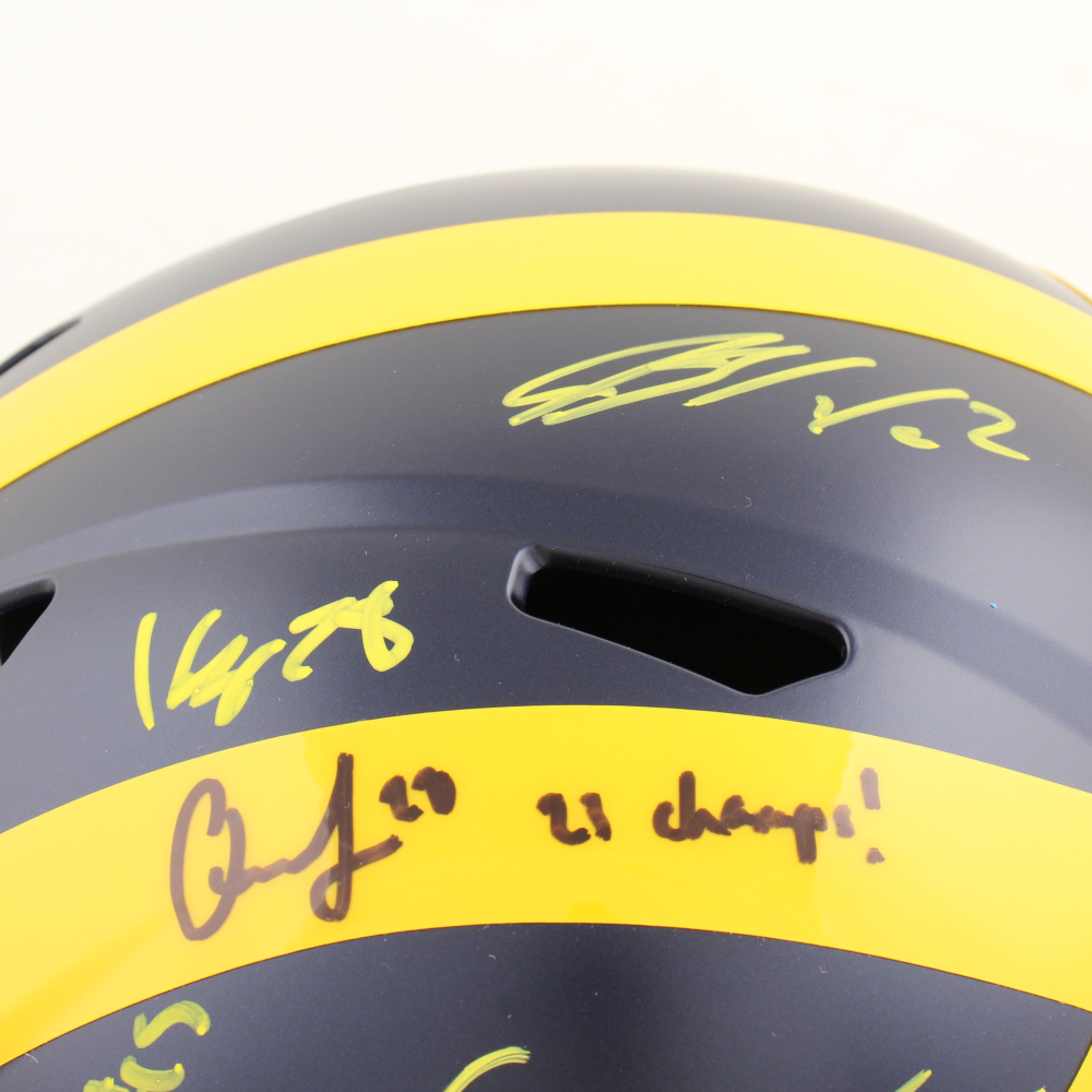 Michigan Wolverines Full-Size Speed Helmet Team-Signed by (18) with J.J ...