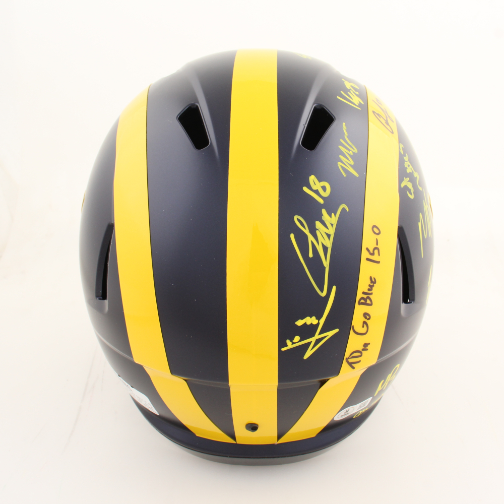 Michigan Wolverines Full-Size Speed Helmet Team-Signed by (18) with J.J ...