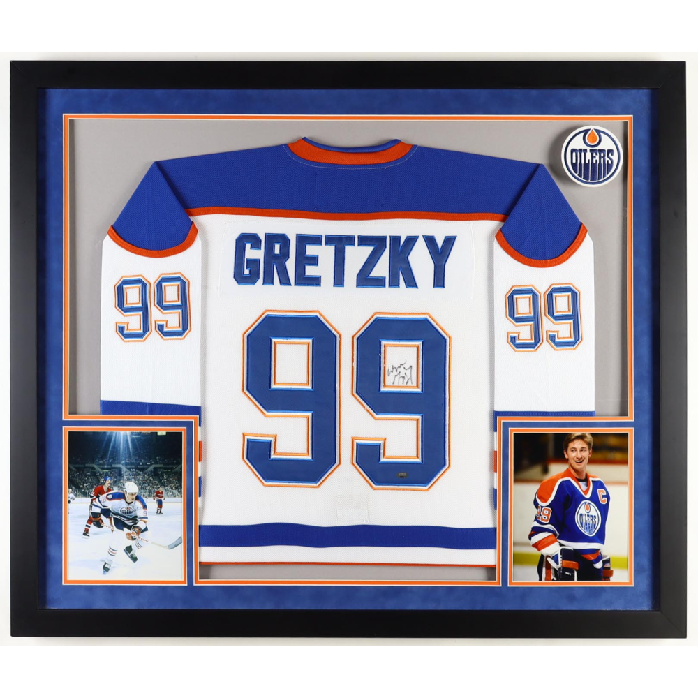 Wayne Gretzky Signed Oilers Custom Framed Jersey (PSA) | Pristine Auction