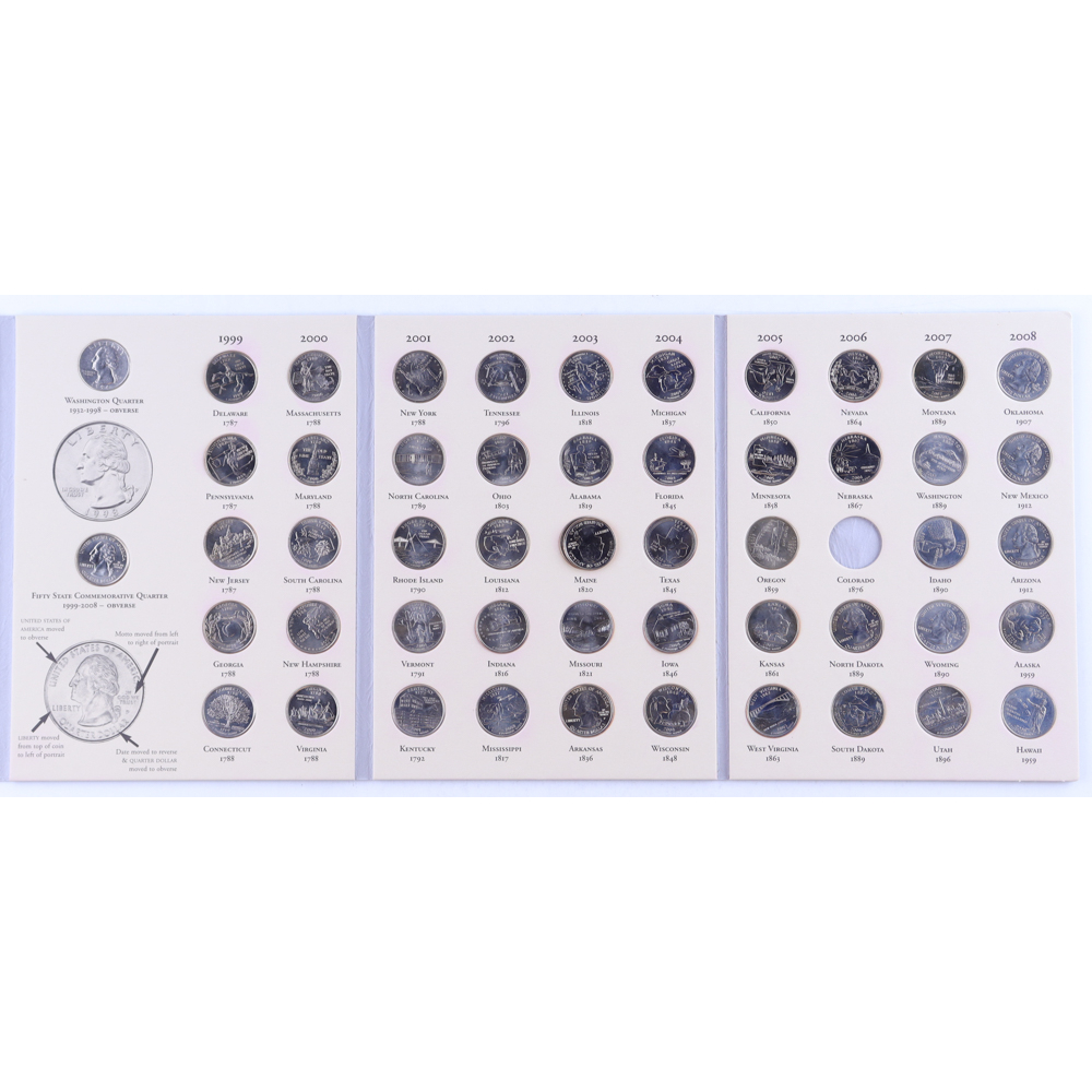 1999 -2008 Fifty State Commemorative Quarter Collection with (52) Coins ...