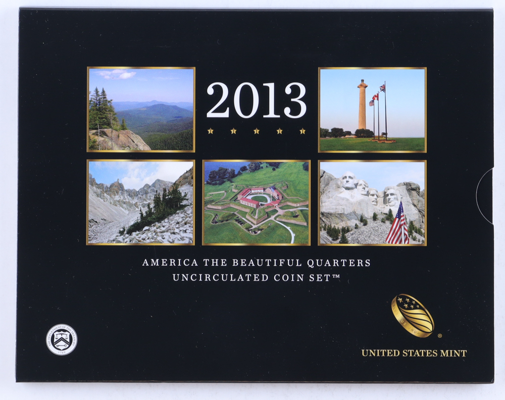 2013 America The Beautiful Uncirculated Quarters Coin Set with (10 ...