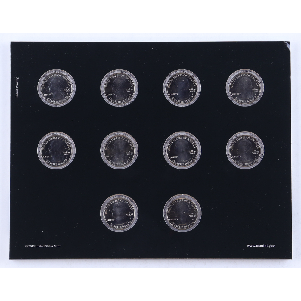 2013 America The Beautiful Uncirculated Quarters Coin Set with (10 ...