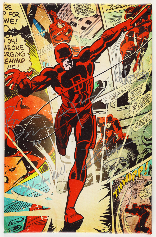 Daredevil 14.5x22.5 Canvas Print Signed by (5) with Charlie Cox ...