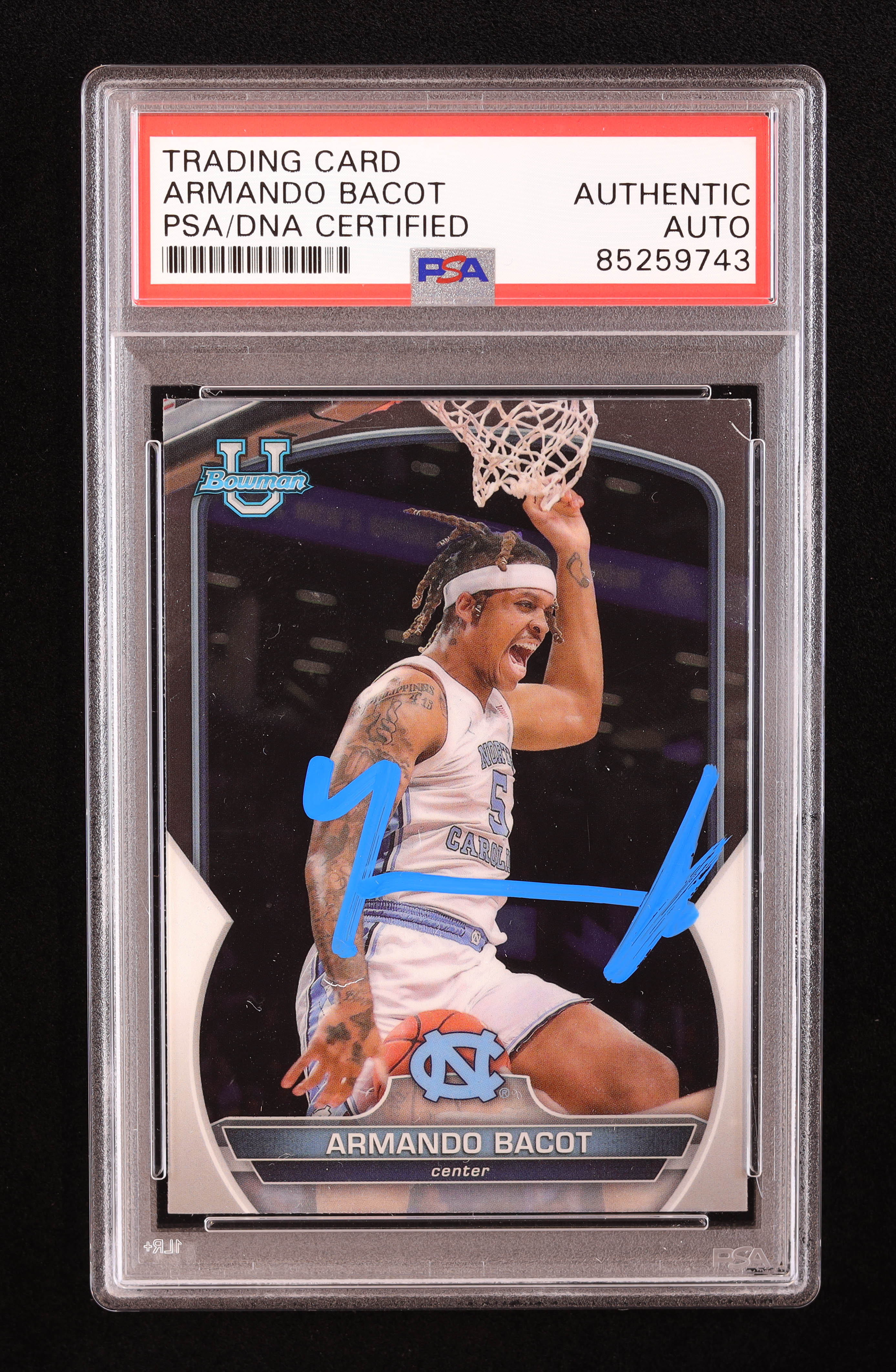 Armando Bacot Signed 2022-23 Bowman Chrome University #44 RC (PSA ...
