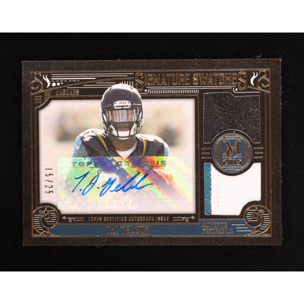 T.J. Yeldon 2015 Topps Museum Collection Signatures Swatches Dual Relic ...