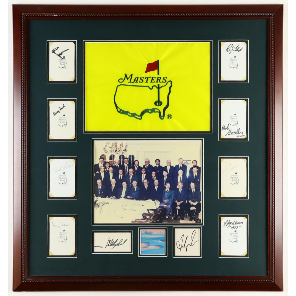 Masters Winners Custom Framed Cuts & Scorecard Display Signed By (10 ...