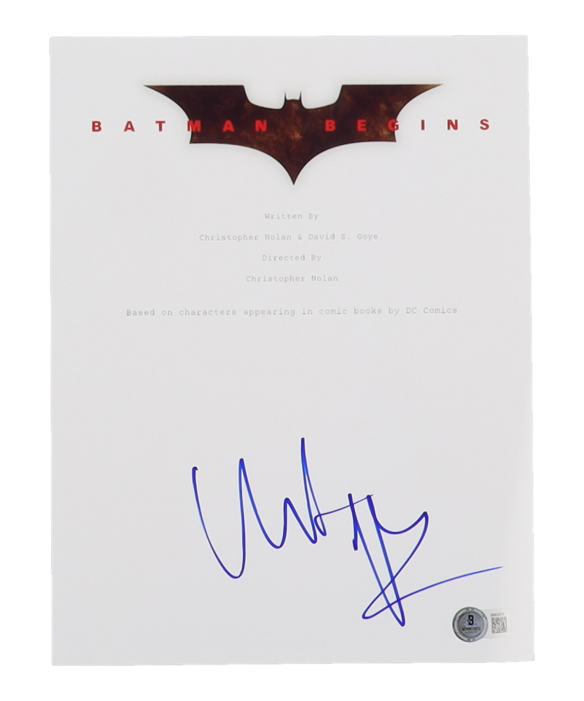 Christian Bale Signed "Batman Begins" 8x10 Script Cover Page (Beckett ...