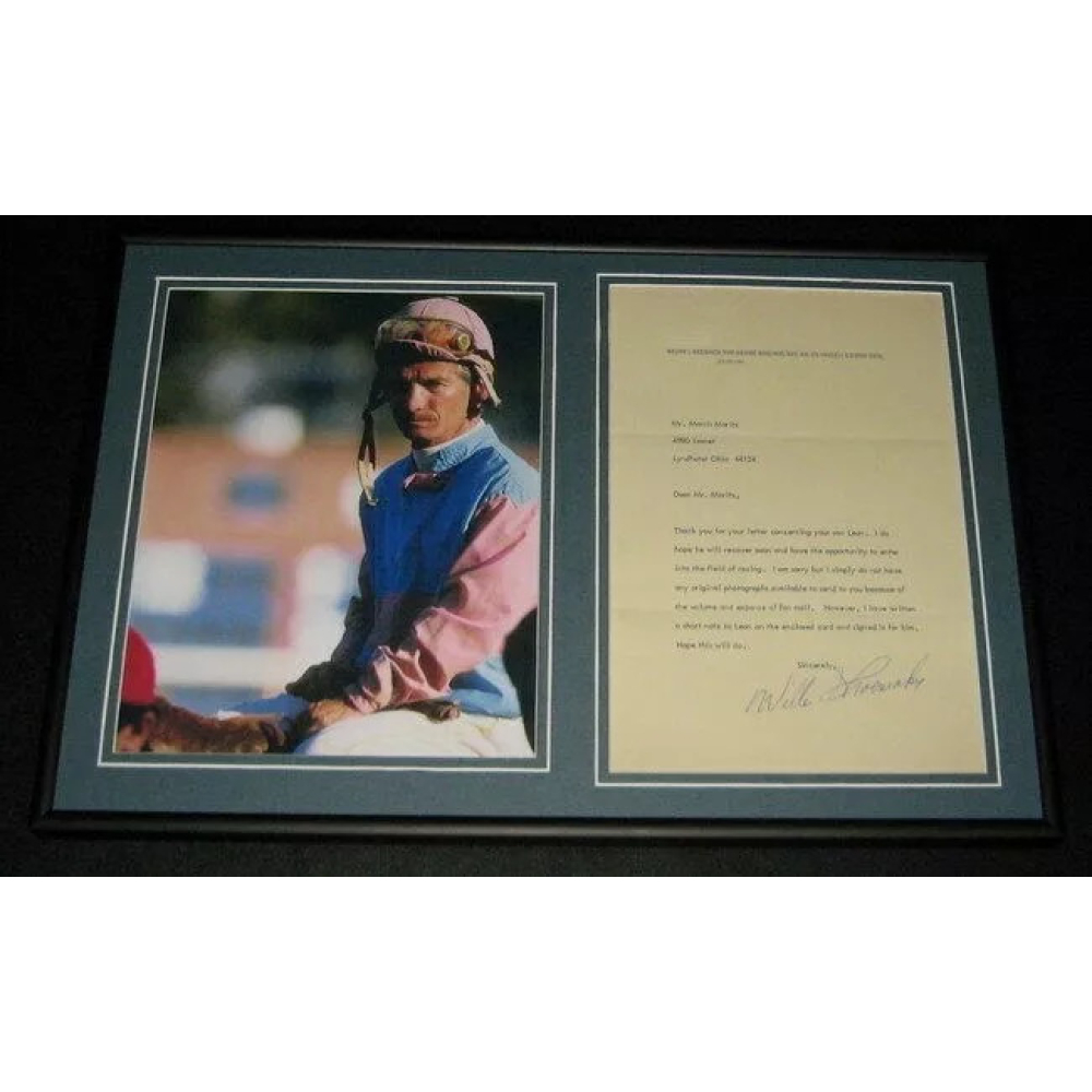 Bill Shoemaker Signed Custom Framed Letter Display (JSA) | Pristine Auction