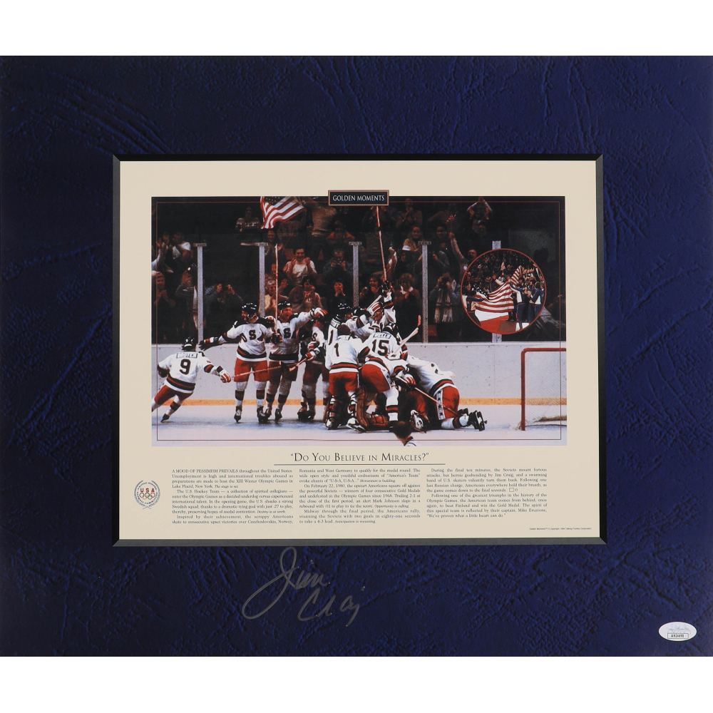 Jim Craig Signed Team USA 16x20 Photo (JSA) | Pristine Auction