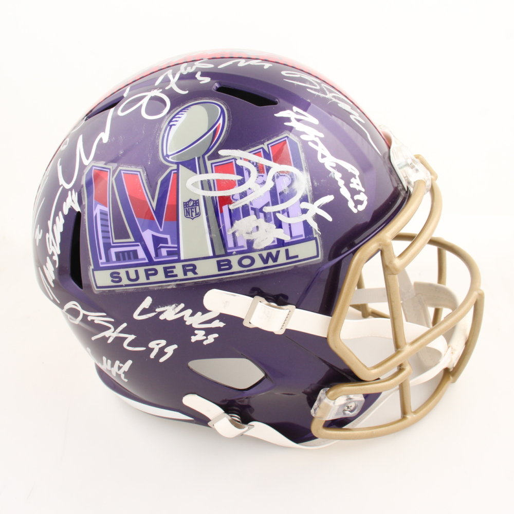 Super Bowl LVIII Logo Full-Size Speed Helmet Signed by (29) with Joe ...