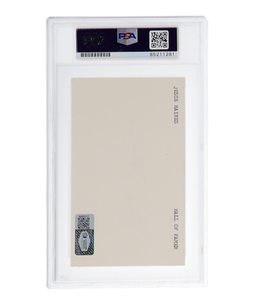 Jesse Haines Signed Index Card (PSA | Auto Grade 9) | Pristine Auction