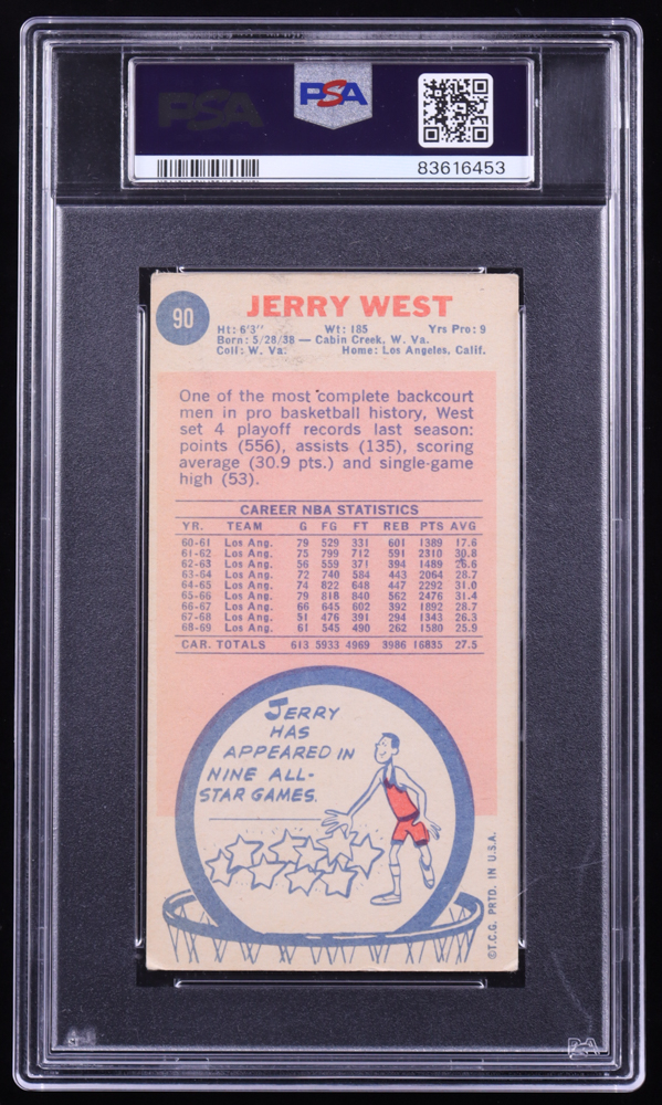 Jerry West Signed 1969-70 Topps #90 (PSA 3.5) | Pristine Auction