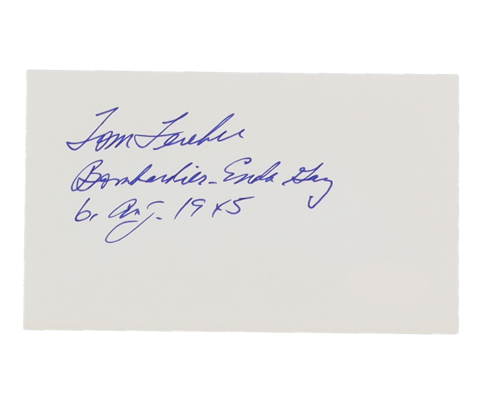 Thomas Ferebee Signed Cut Inscribed "Bombardier-Enola Gay 6. Aug. 1945 ...