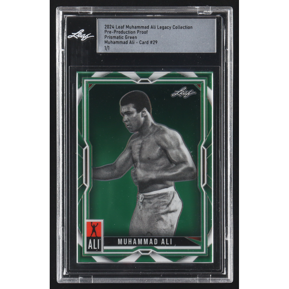 Muhammad Ali 2024 Leaf Muhammad Ali Legacy Collection Pre-Production Proof Prismatic Green #29 ...