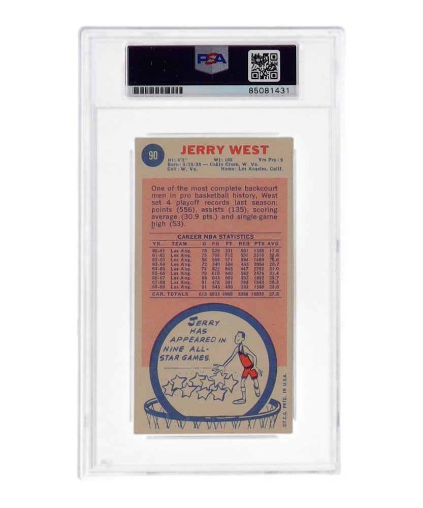 Jerry West Signed 1969-70 Topps #90 Inscribed "1969 Finals MVP" (PSA ...