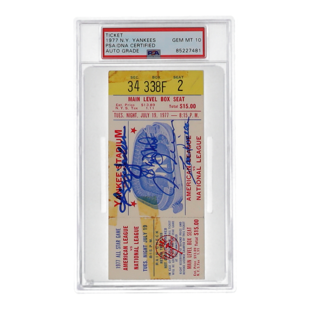 1977 Yankees All-Star Game Ticket Signed By Reggie Jackon, Craig ...