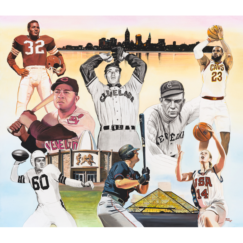2024 NSCC Exclusive "Cleveland Collage" 28x36 Original Framed Painting ...