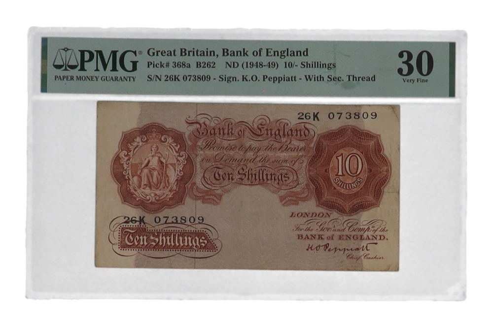 1948-49 Great Britain, Bank of England - 10 Shillings Currency Note ...